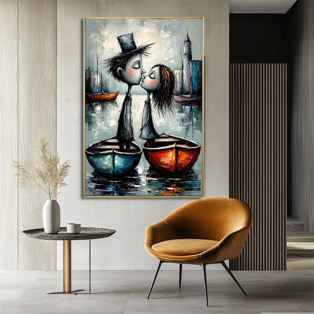 Tablou Abstract - Navigand Spre Tine - 50 x 70 cm, Tablou Naiv Modern ...
