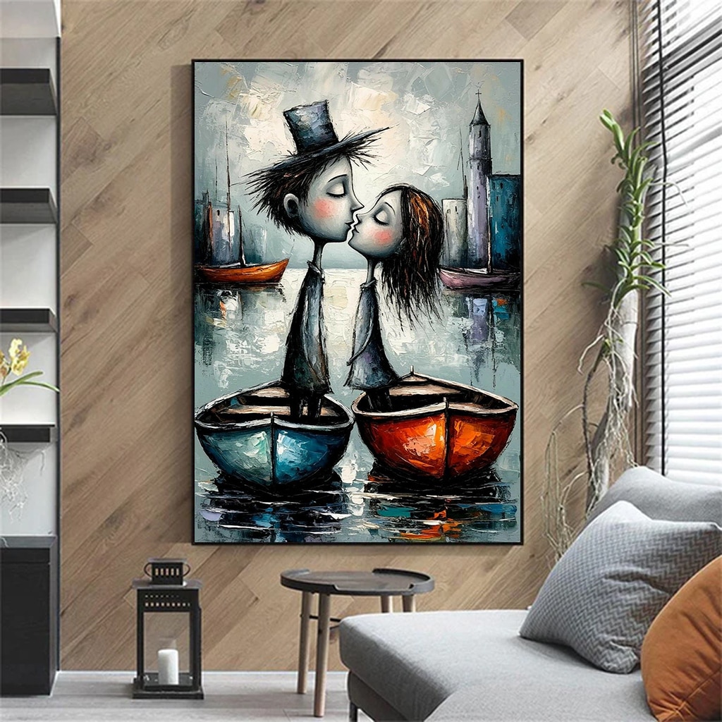 Tablou Abstract - Navigand Spre Tine - 50 x 70 cm, Tablou Naiv Modern ...