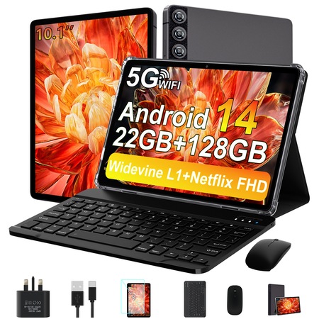 Tableta 10 inchi Android 14, marca ZIOVO, cu 22GB RAM+128GB ROM (TF 1TB ...