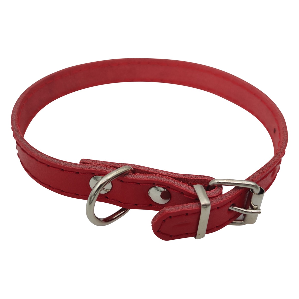Zgarda Piele Naturala Simpla (Nr.1: 1.4cm x 35 cm) PETRO - Rosie ...