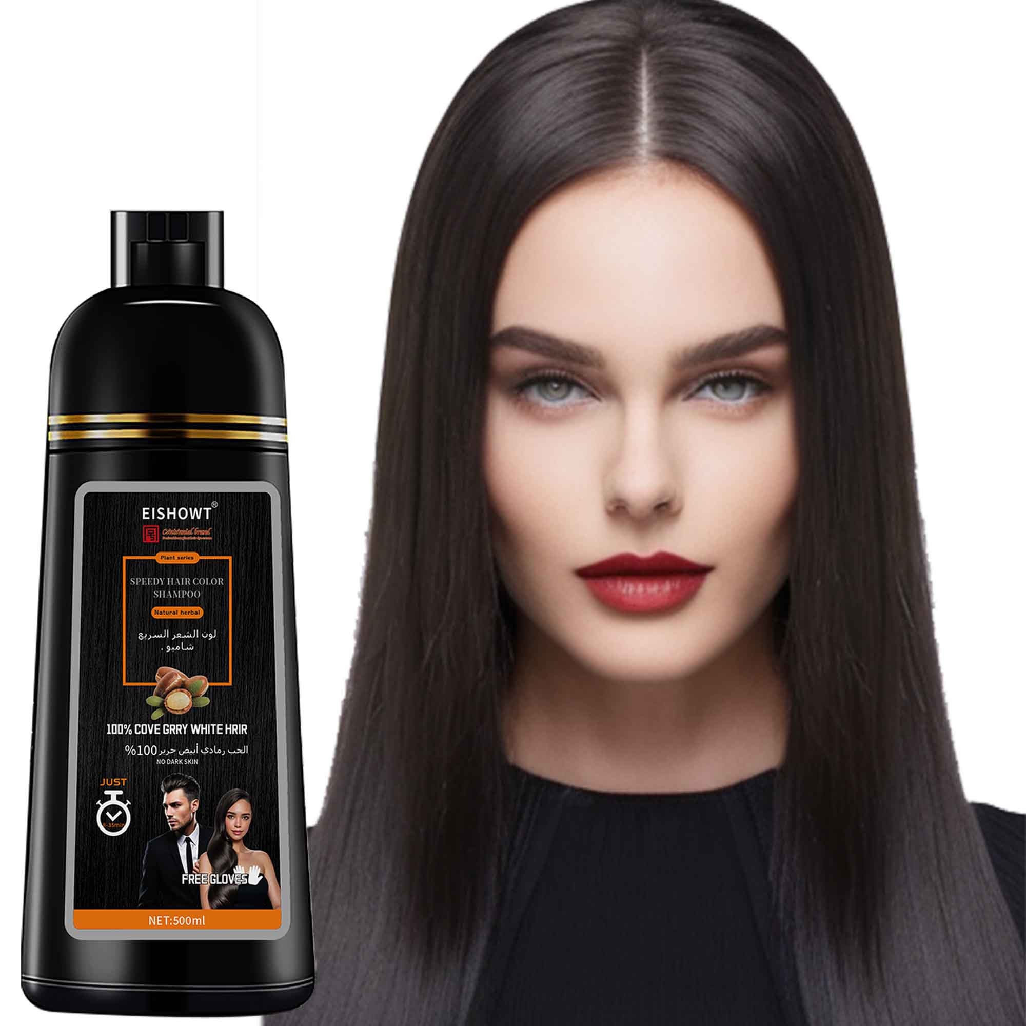 Vopsea de par EISHOWT, sampon colorant profesional, negru, 500ml ...
