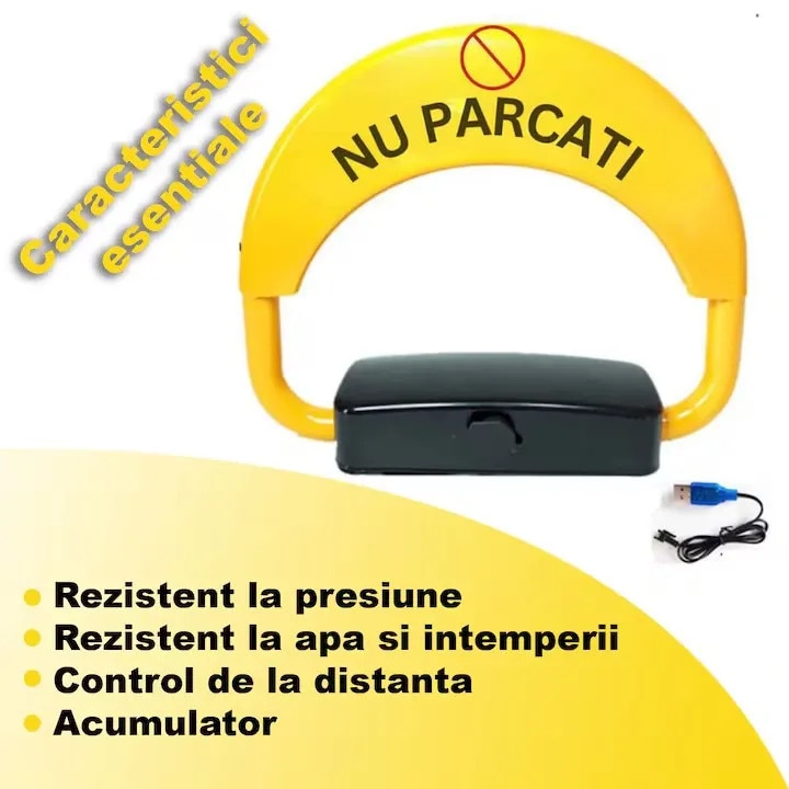Blocator Automat Loc de Parcare AT Performance – 2 Telecomenzi, Suport ...