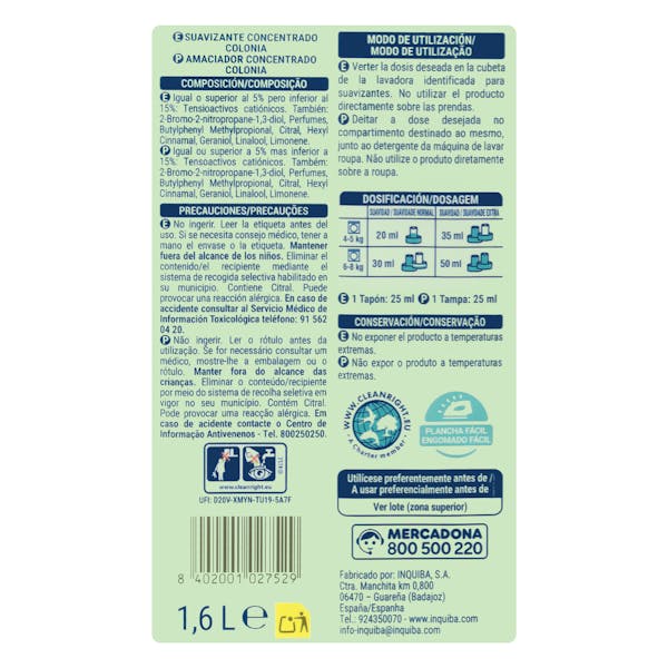 Balsam concentrat de rufe Colonia Bosque Verde, 1.6L - eMAG.ro