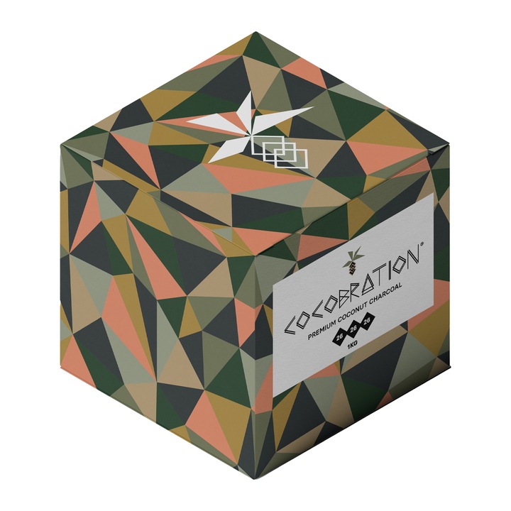 Carbuni Narghilea Cocobration 26mm, Cuburi, 64 buc, 1kg - eMAG.ro