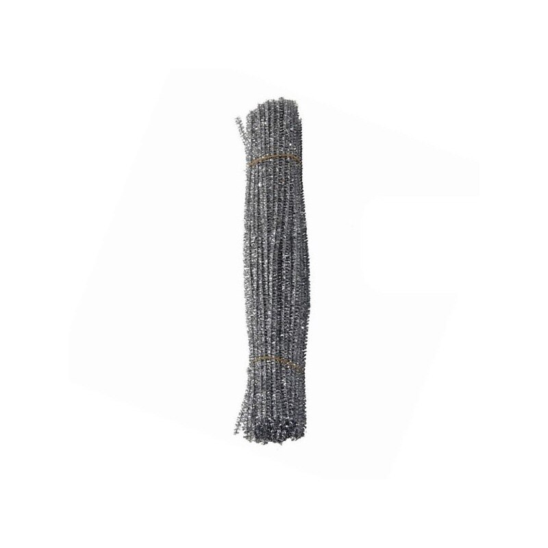 Accesorii creatie - sarma plusata, argintiu, cu sclipici, set 25 buc ...