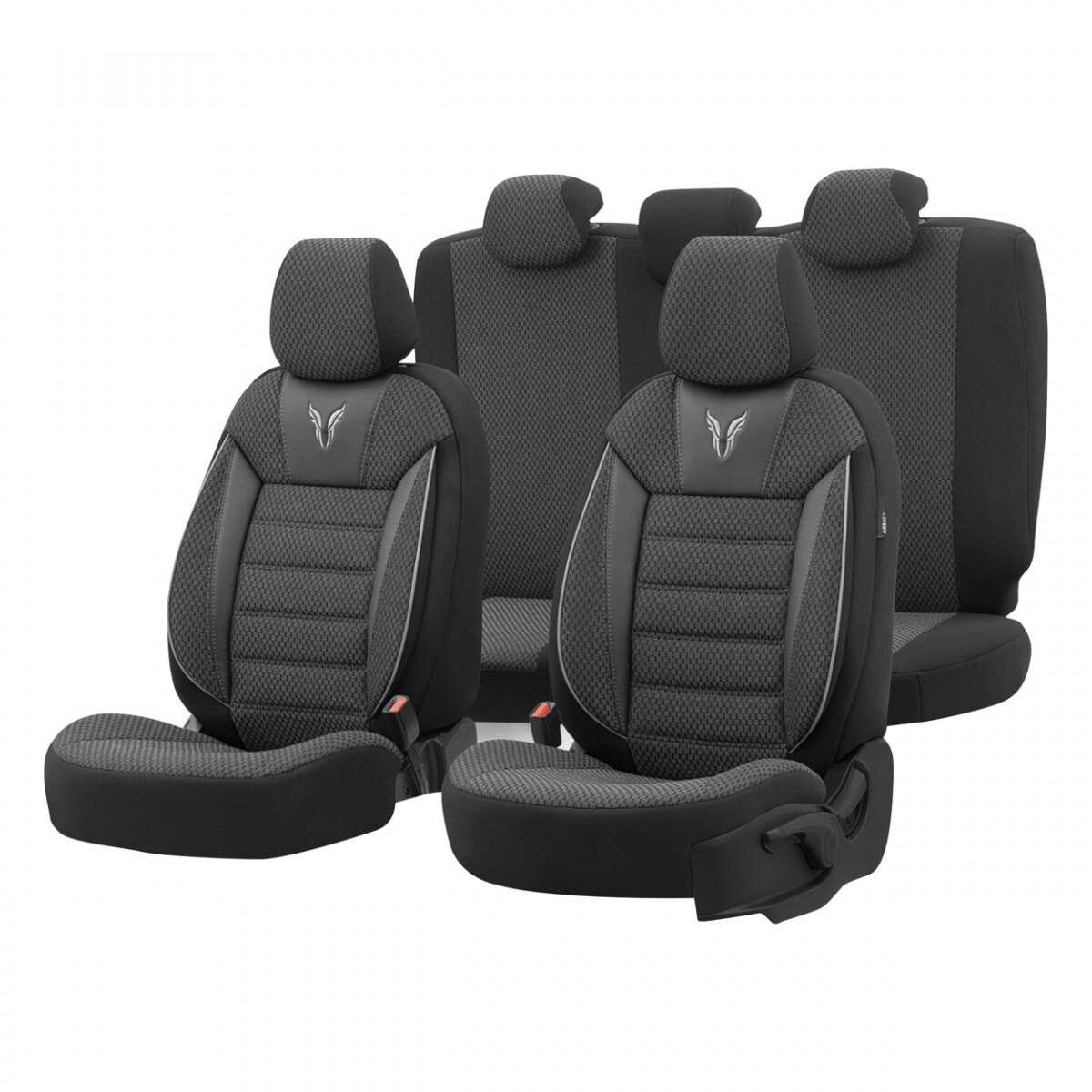 Set huse auto AMiO OTOM TORO 902, negru/fumat, universale, cu sevuri ...