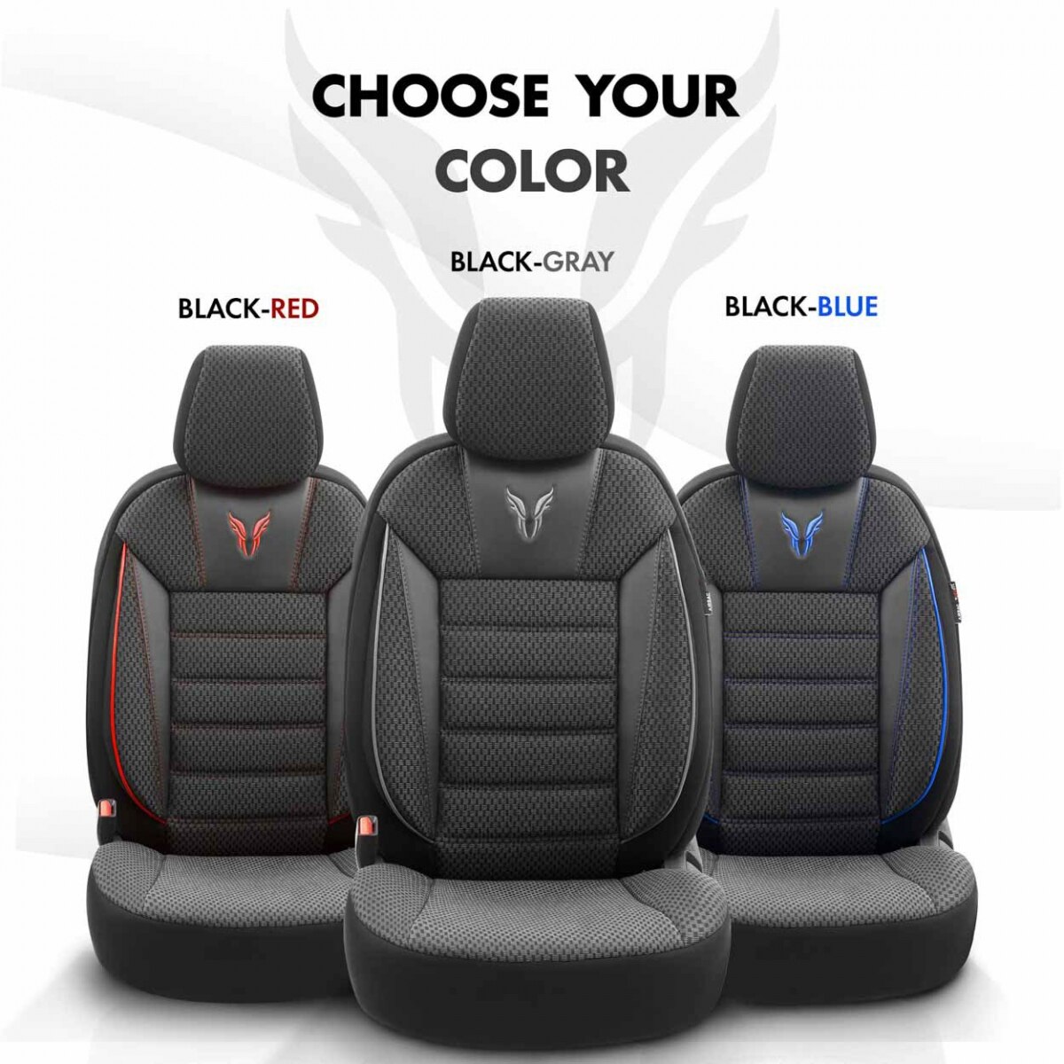 Set huse auto AMiO OTOM TORO 902, negru/fumat, universale, cu sevuri ...