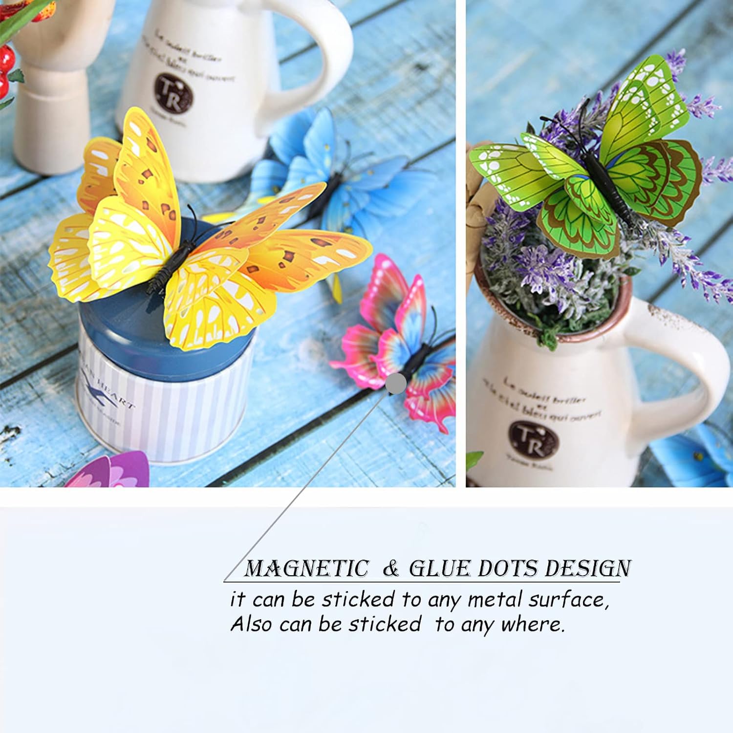 24 de Fluturi 3D pentru Decor Perete – Fluturi Magnetici Autoadezivi ...