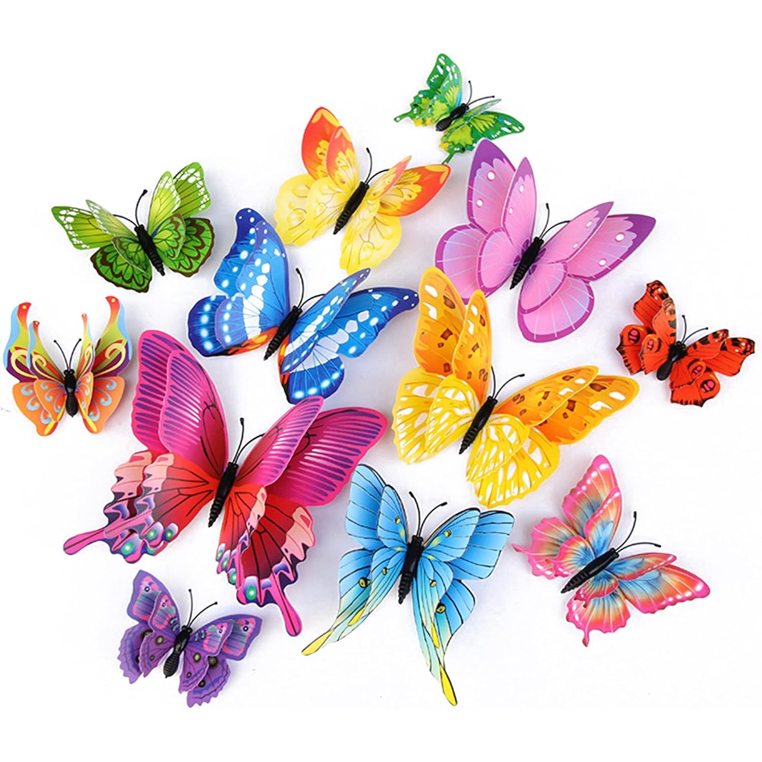 24 de Fluturi 3D pentru Decor Perete – Fluturi Magnetici Autoadezivi ...