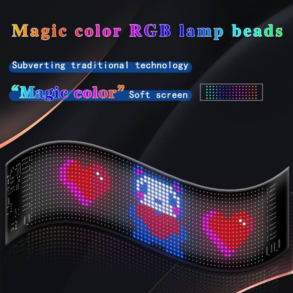 GlowLine Car – by FONIX, Panou LED Programabil, Moduri Animate, Banda ...