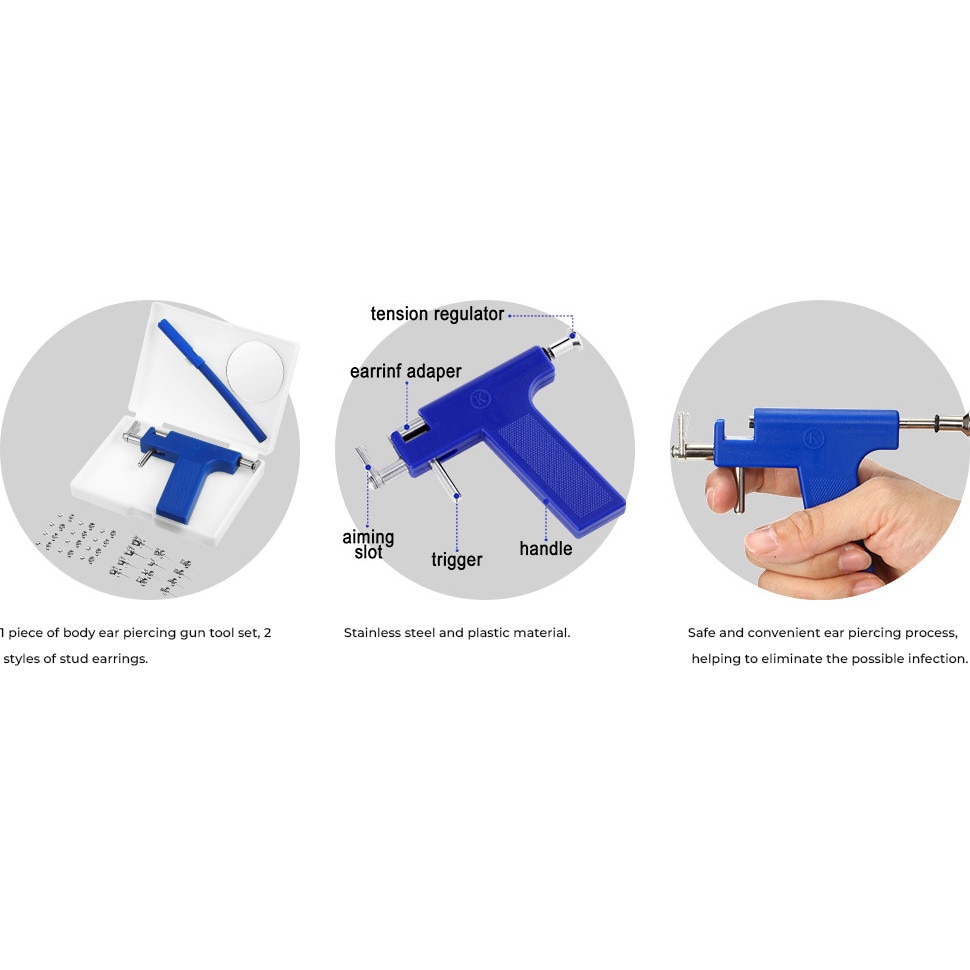 Pistol profesional de dat gauri in urechi si nas, Hesasa®, nclude 6 ...