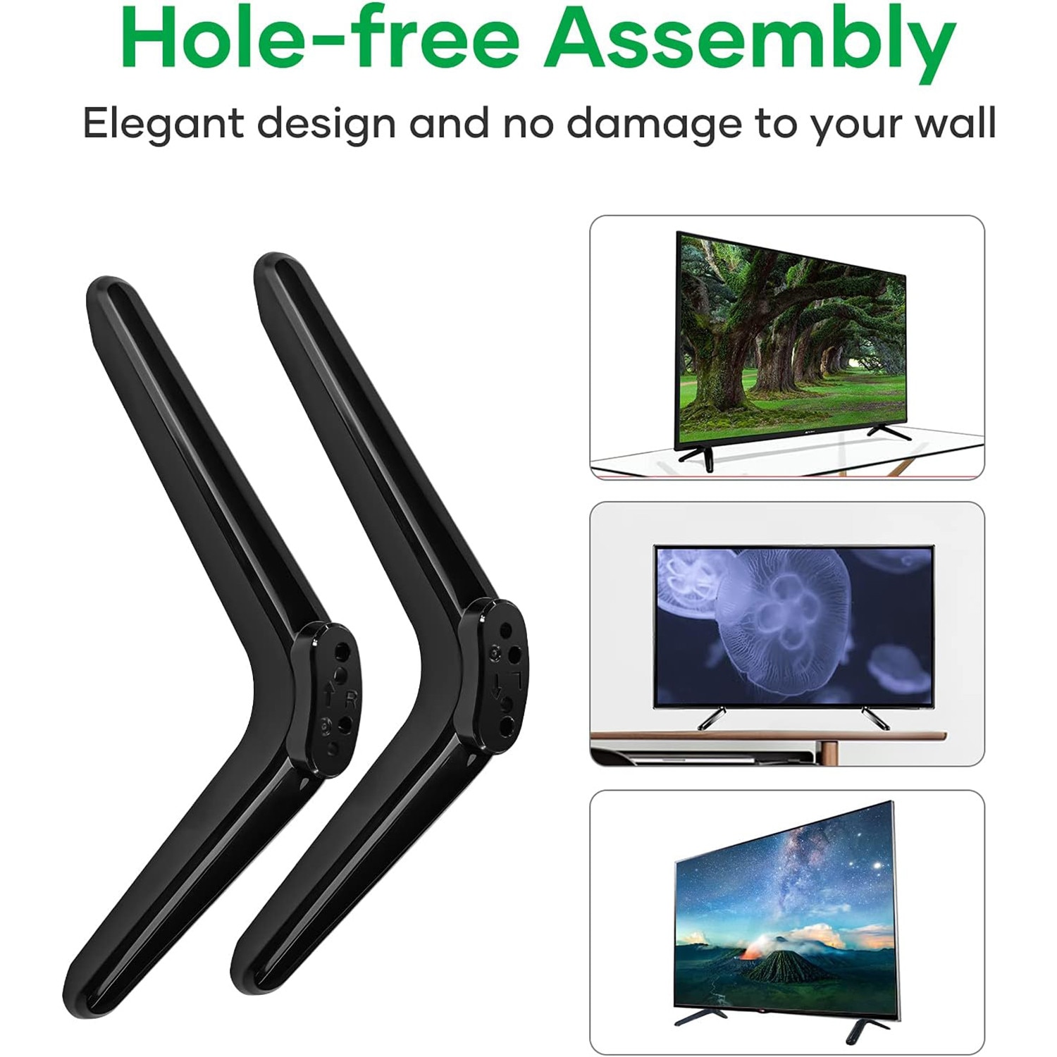 Set 2 Picioare suport TV universale, Negru, LCD/LED 32 40 49 50 55 Inch ...