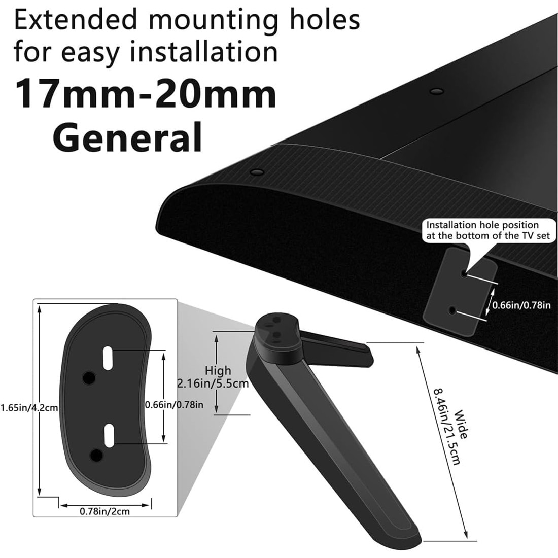 Set 2 Picioare suport TV universale, Negru, LCD/LED 32 40 49 50 55 Inch ...