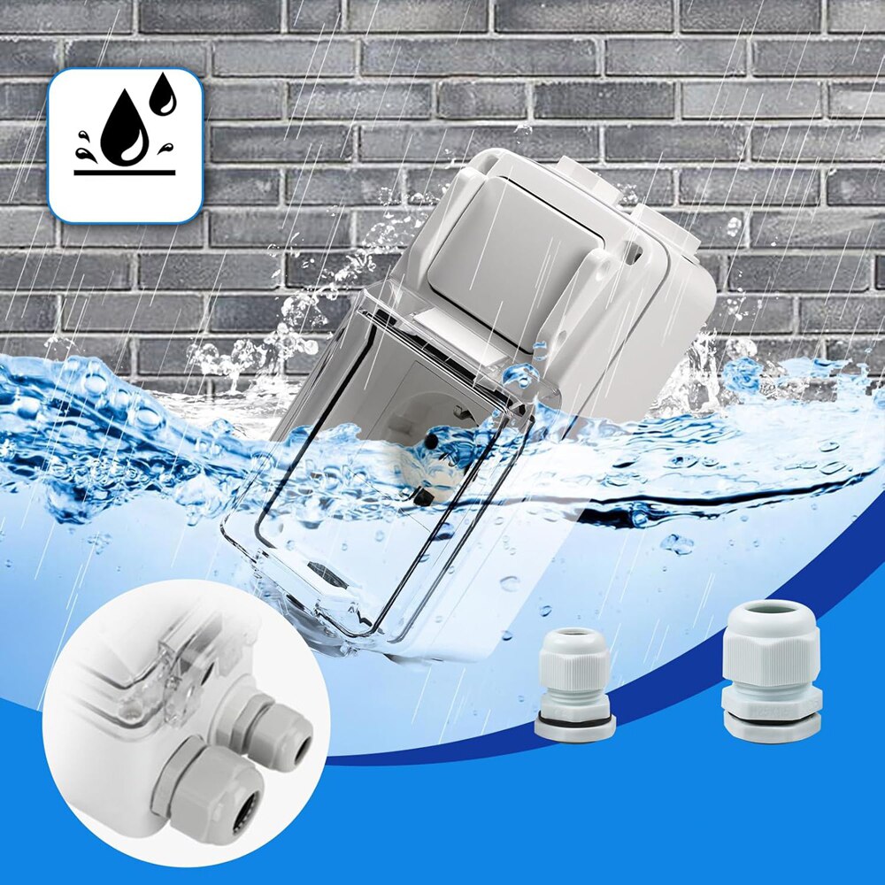 Priza electrica exterior, Buyya®, Priza impermeabila exterior, Priza cu ...