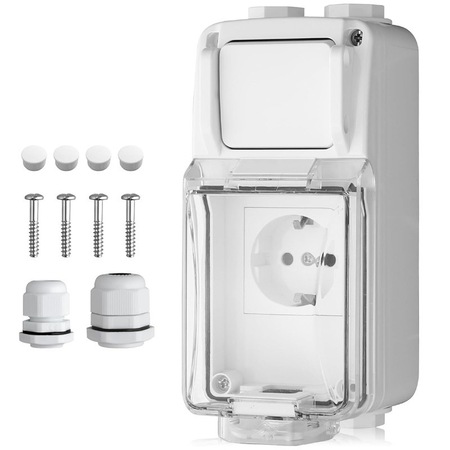 Priza electrica exterior, Buyya®, Priza impermeabila exterior, Priza cu ...