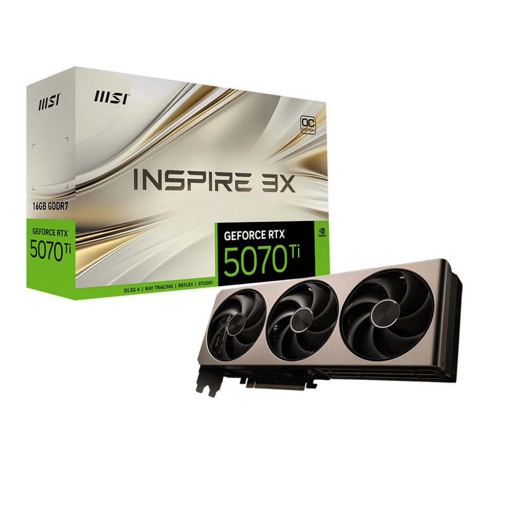 Placa video MSI GeForce RTX 5070 Ti INSPIRE 3X OC, 16GB GDDR7, 256-bit ...